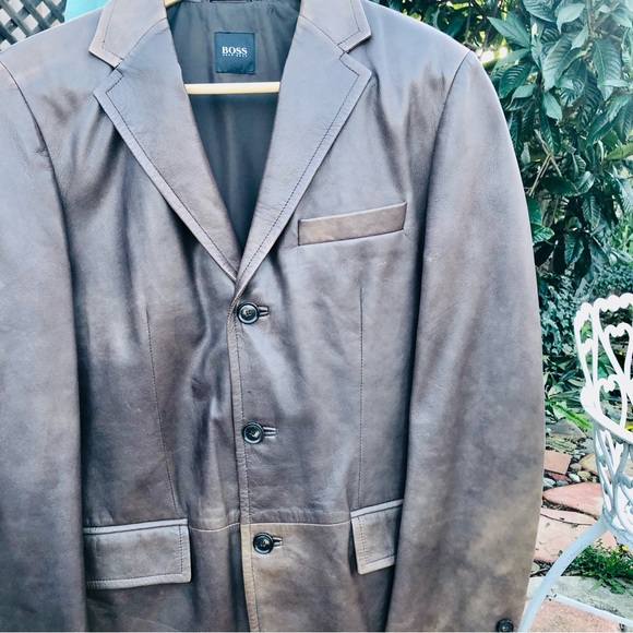 Hugo Boss | Jackets & Coats | Hugo Boss Brown Leather Jacket | Poshmark